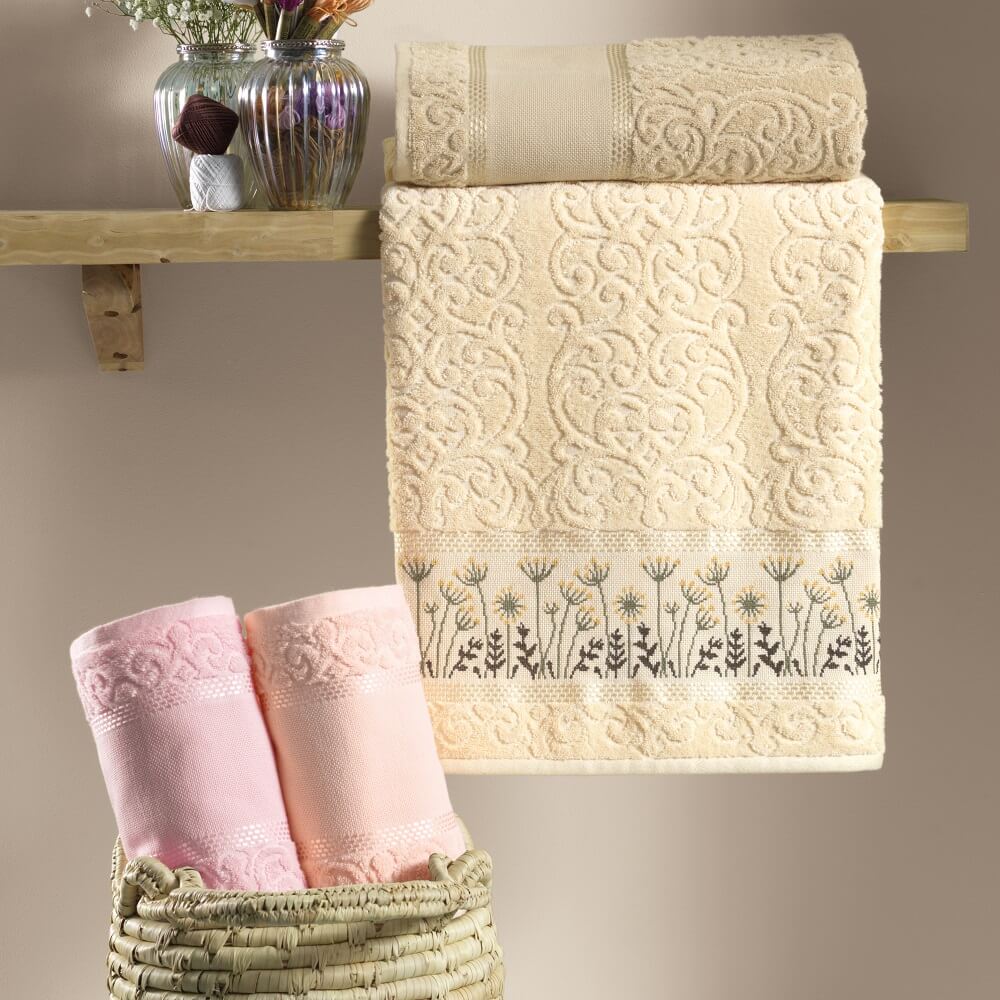 Toalla de visita para bordar Karsten Melina II Beige